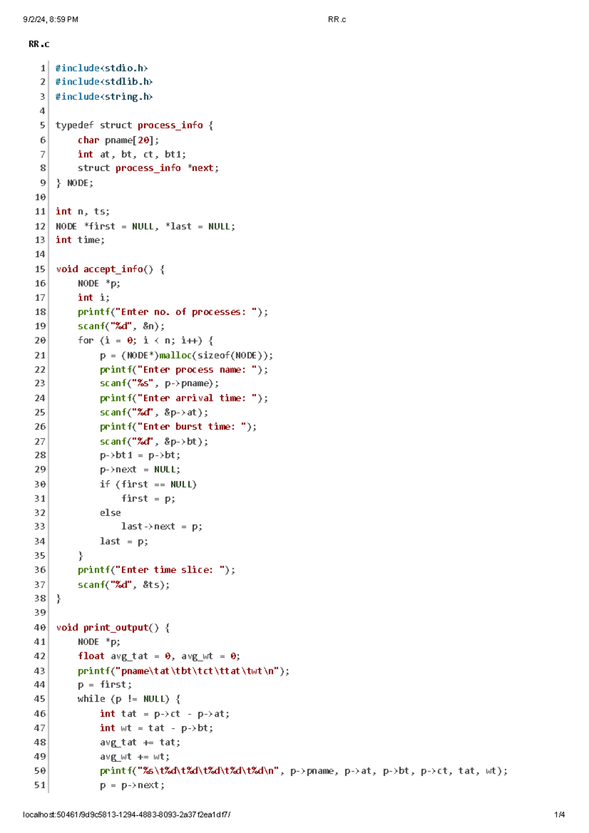 RR - round Robin algorithm c program - RR 1 #include 2 #include 3 - Studocu