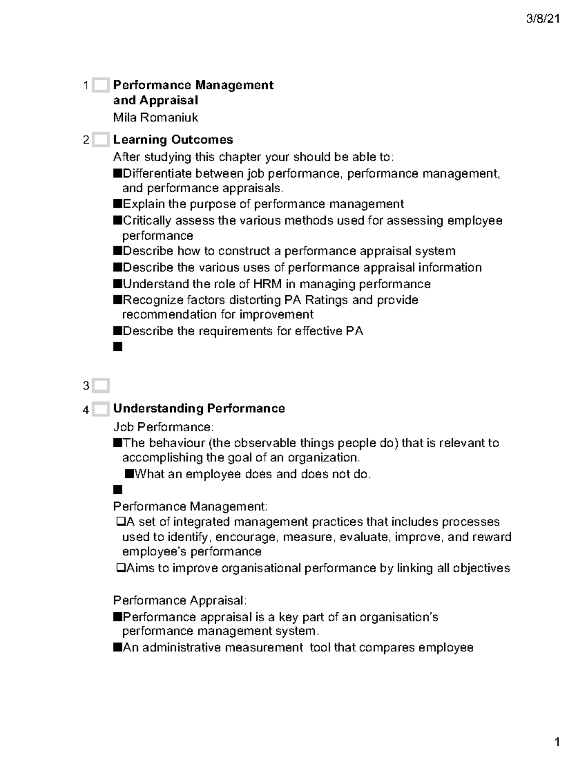 HRM-Performance Mgmt - Outlines the lecture notes of performance ...