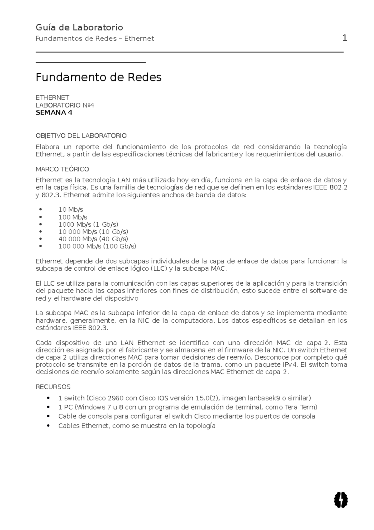 S4 Ethernet - Fundamentos de Redes - Fundamentos de Redes – Ethernet 1 ...