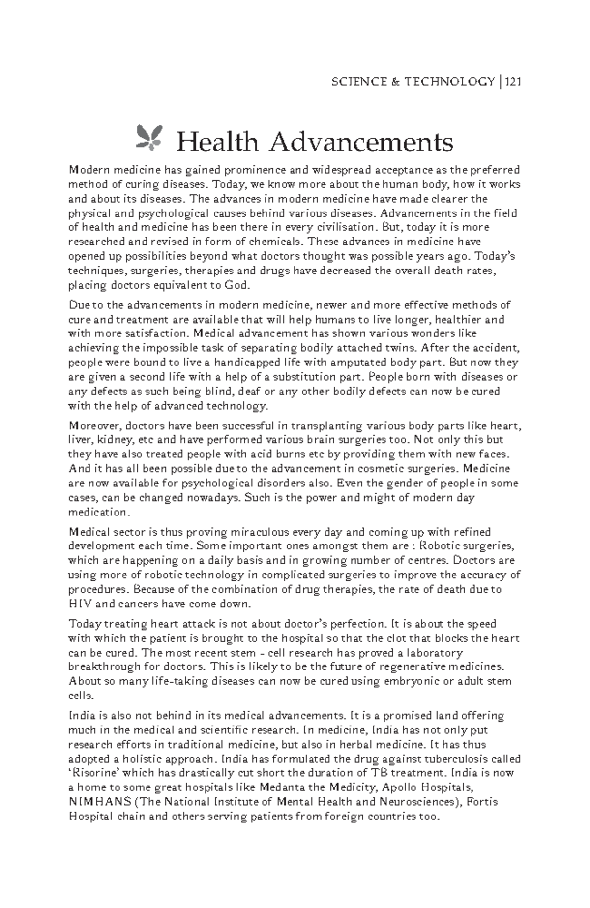 Topic, Health Advancements and two other topics covered - Health ...