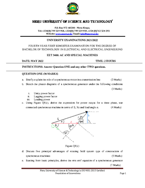 Exam preparation material - MERU UNIVERSITY OF SCIENCE AND TECHNOLOGY P ...