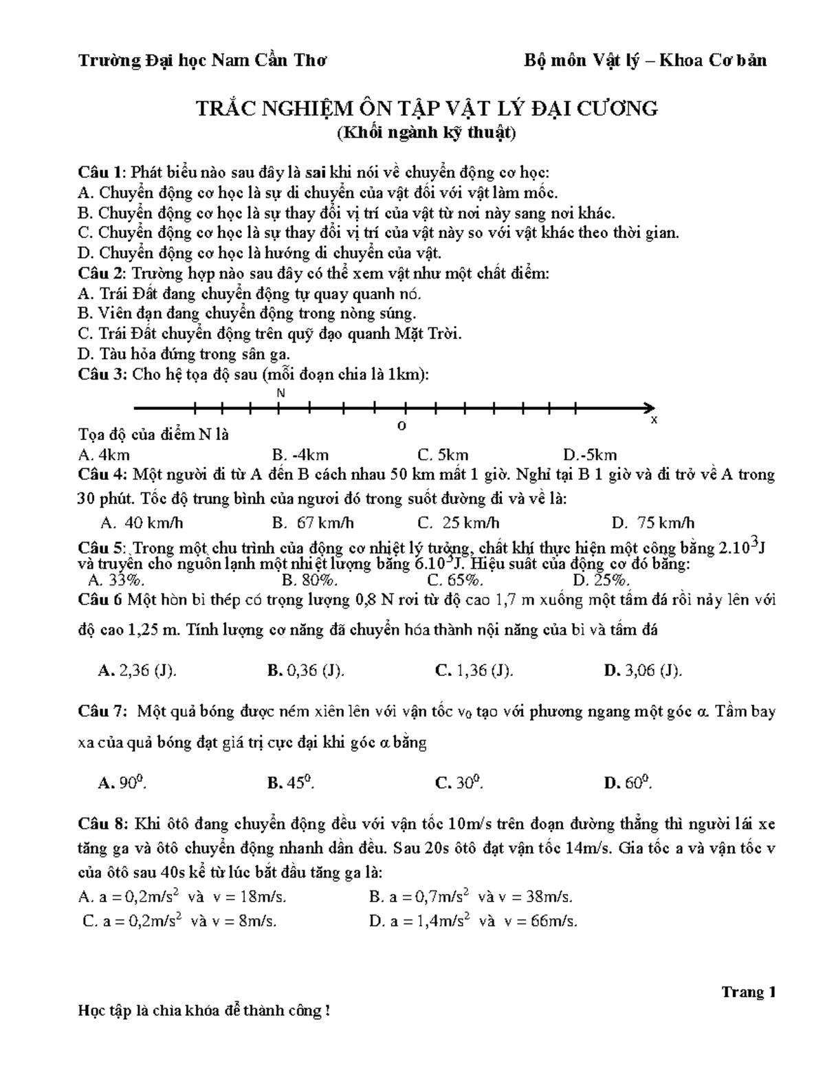 ON TAP trac nghiem vat ly dai cuong (kỹ thuật) - Trang 1 TRÀC NGHIỆM ÔN T¾P V¾T LÝ Đ¾I C ̄¡NG ...