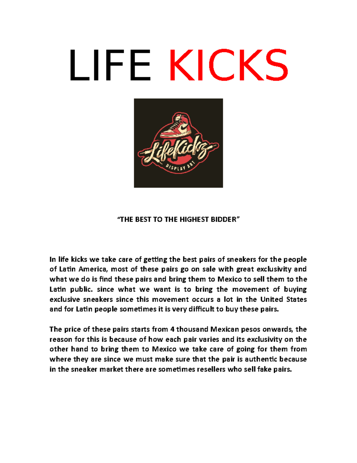 LIFE Kicks Dp - nota de lectura - LIFE KICKS “THE BEST TO THE HIGHEST ...