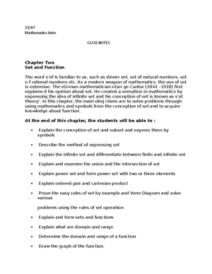 Intro to Mathematics 11:07 3 - 11/ Mathematics Intro CLASS NOTES ...