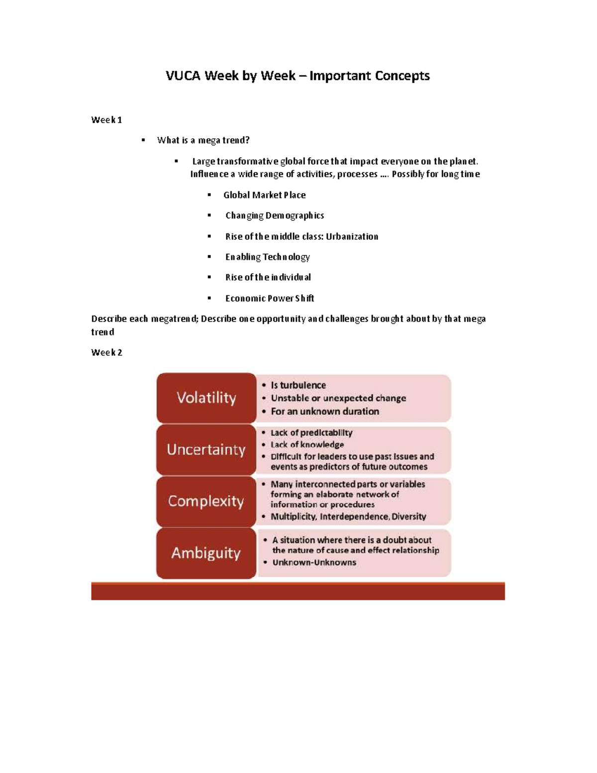 VUCA Week by Week – Important Concepts - VUCA Week by Week – Important ...