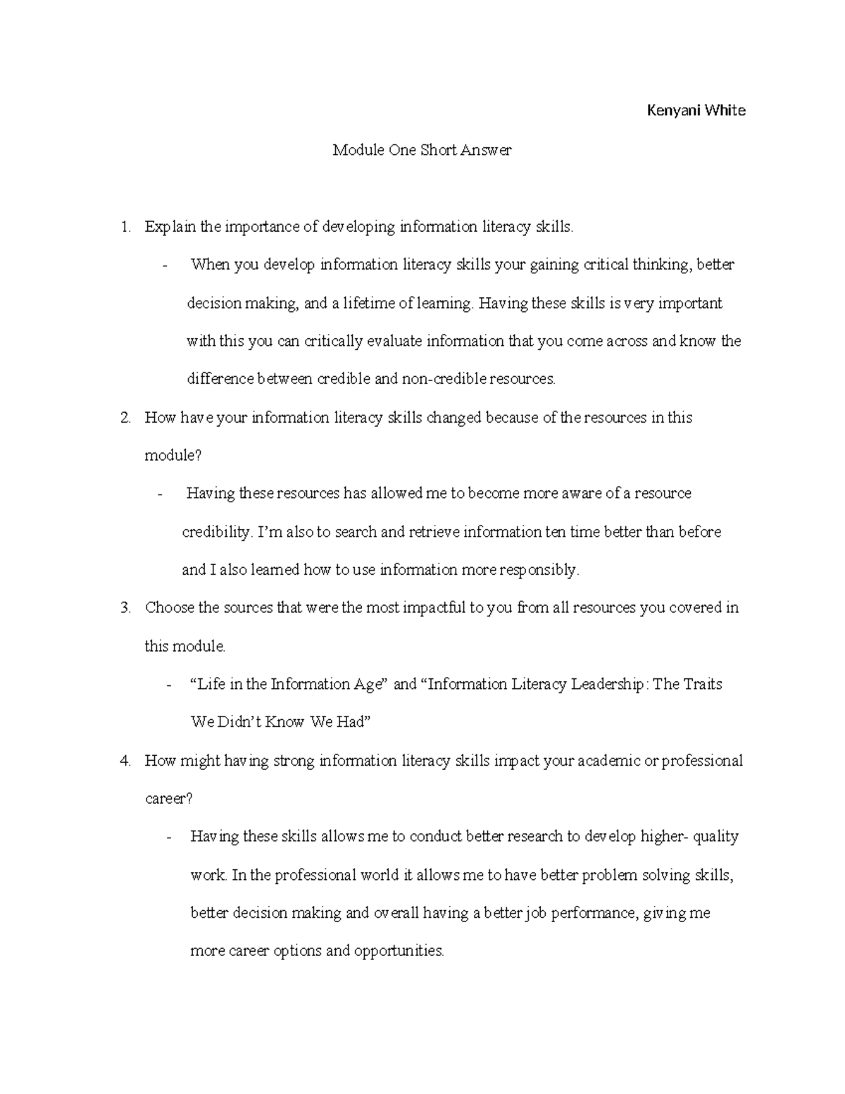Module One Short Answer - Kenyani White Module One Short Answer Explain ...