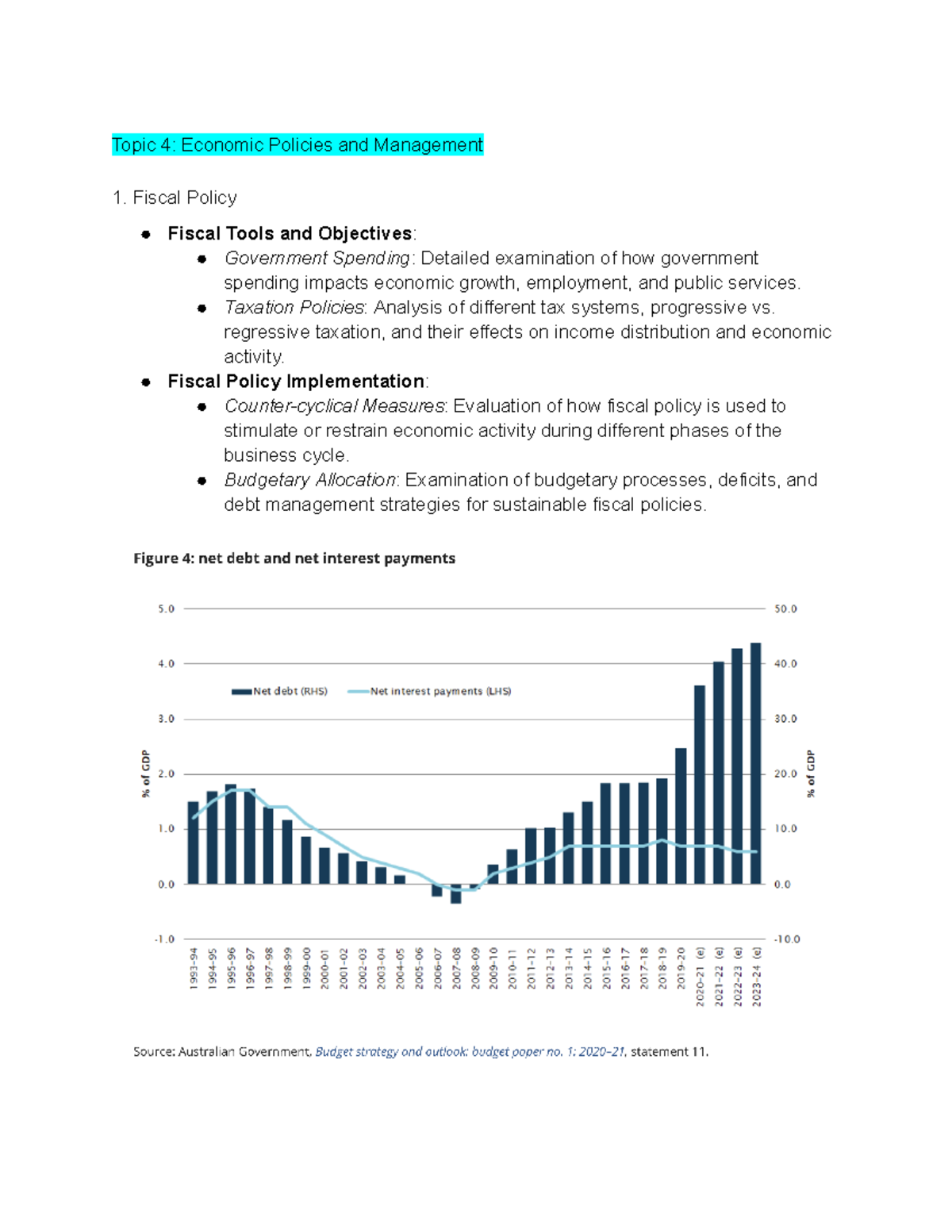 Topic 4 Economic Policies and Management ( Summary) - Topic 4: Economic ...