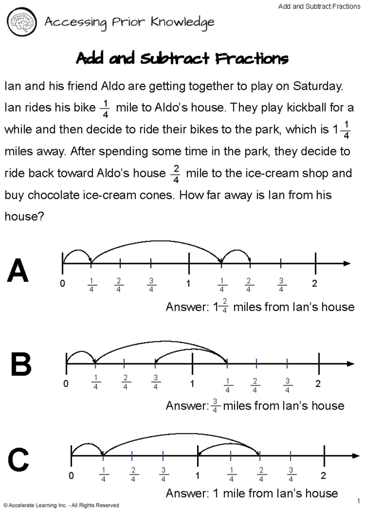 - TXM 5 Addand Subtract Fractions Engage Accessing Prior Knowledge ...