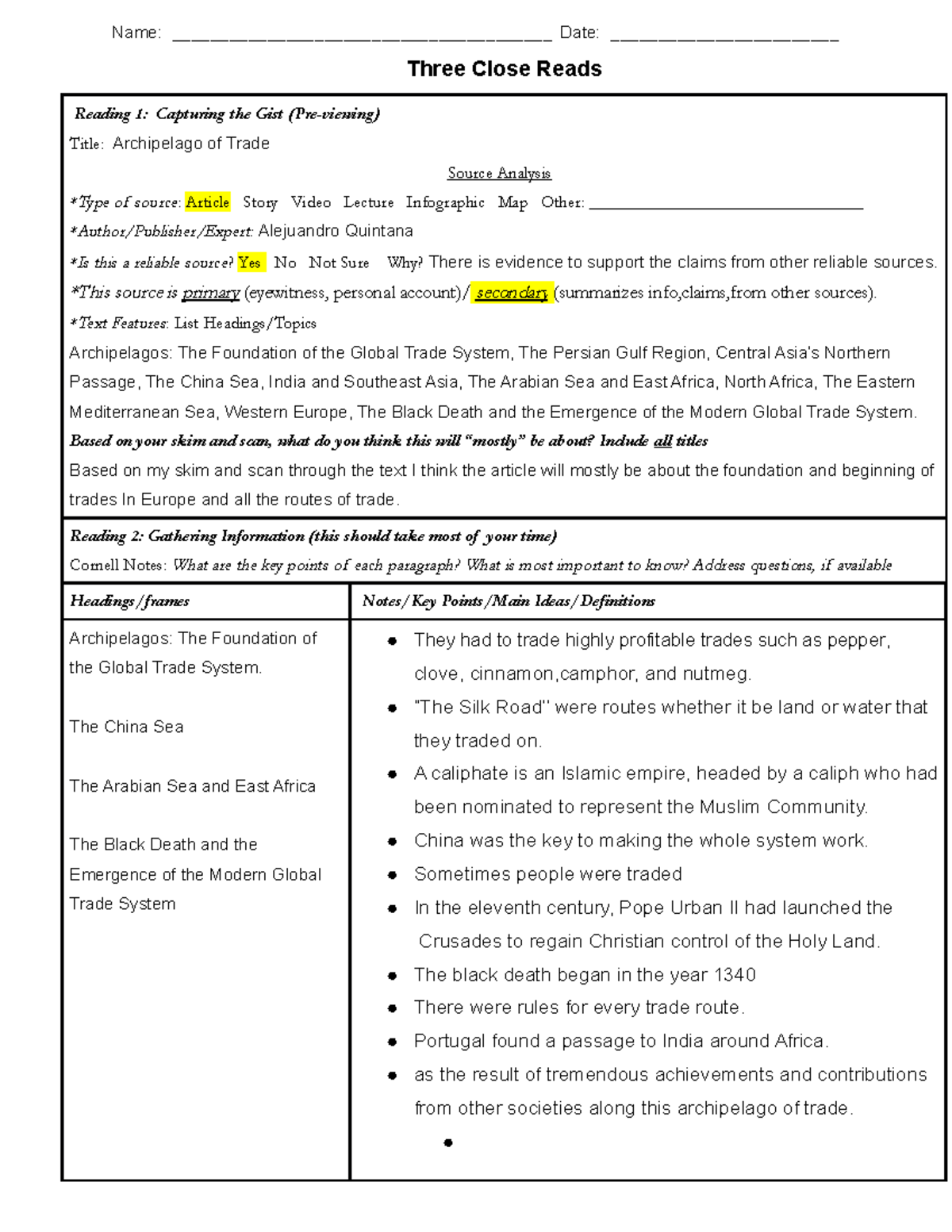 Copy of Cornell Three Close Reads - Name ...