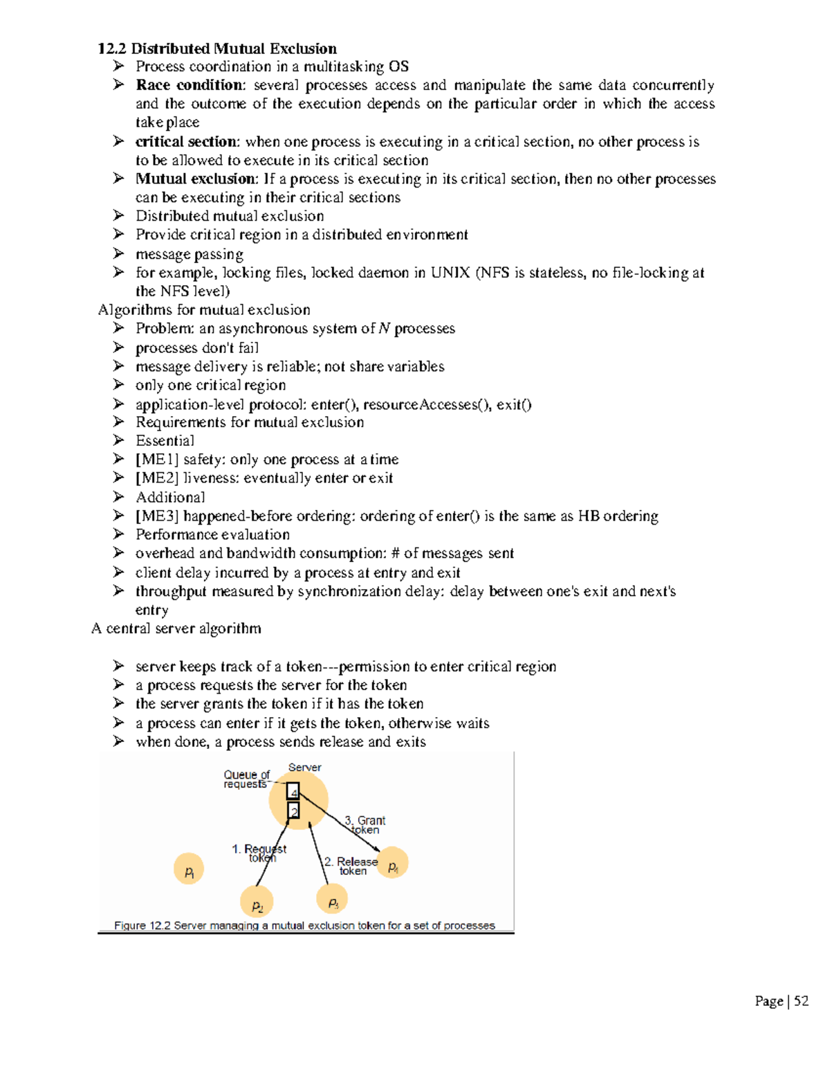 Distribution System ch-2 - 12 Distributed Mutual Exclusion Process coordination in a ...