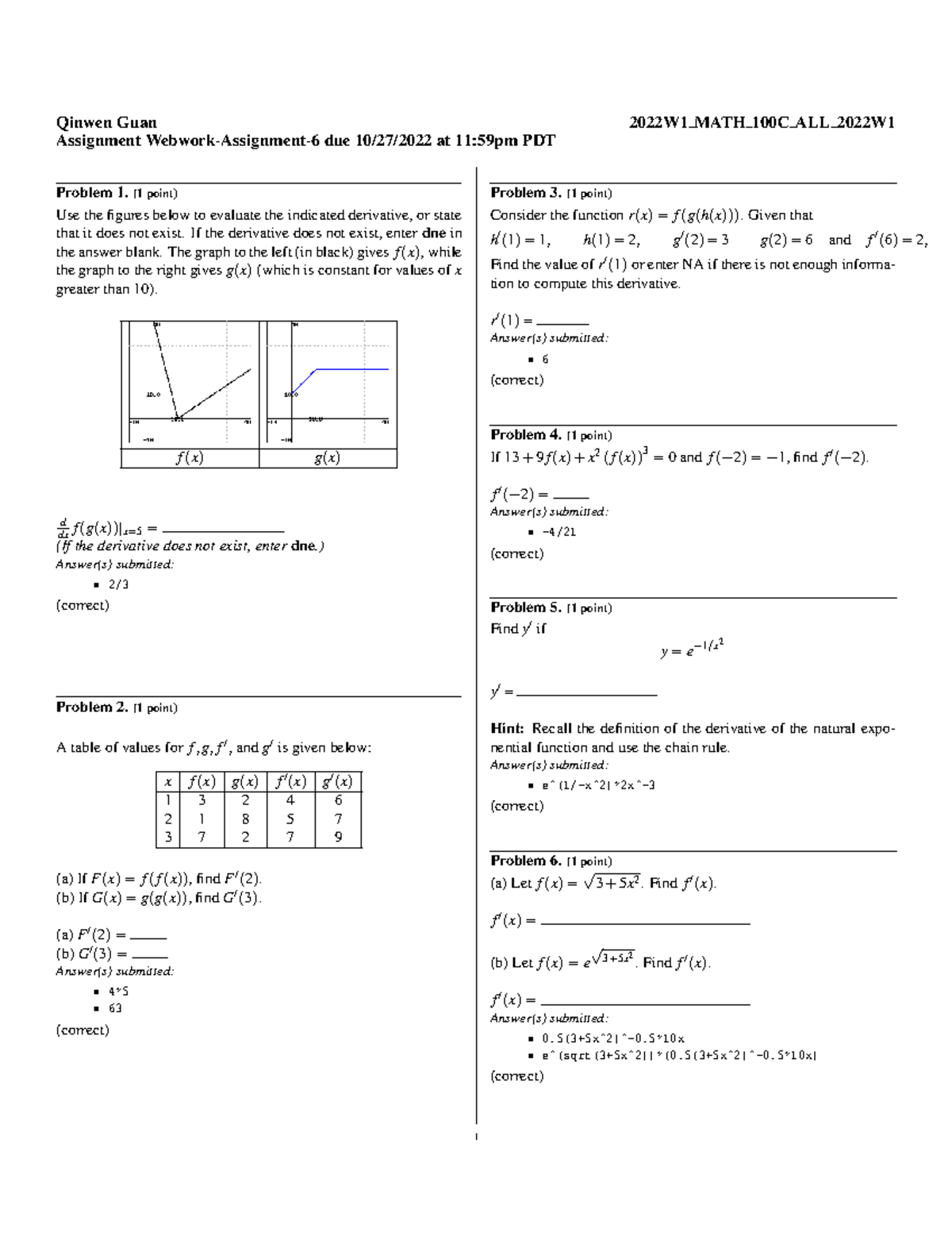 Math A6 - Math 100 assignment 6 - Qinwen Guan 2022W1 MATH 100C ALL ...