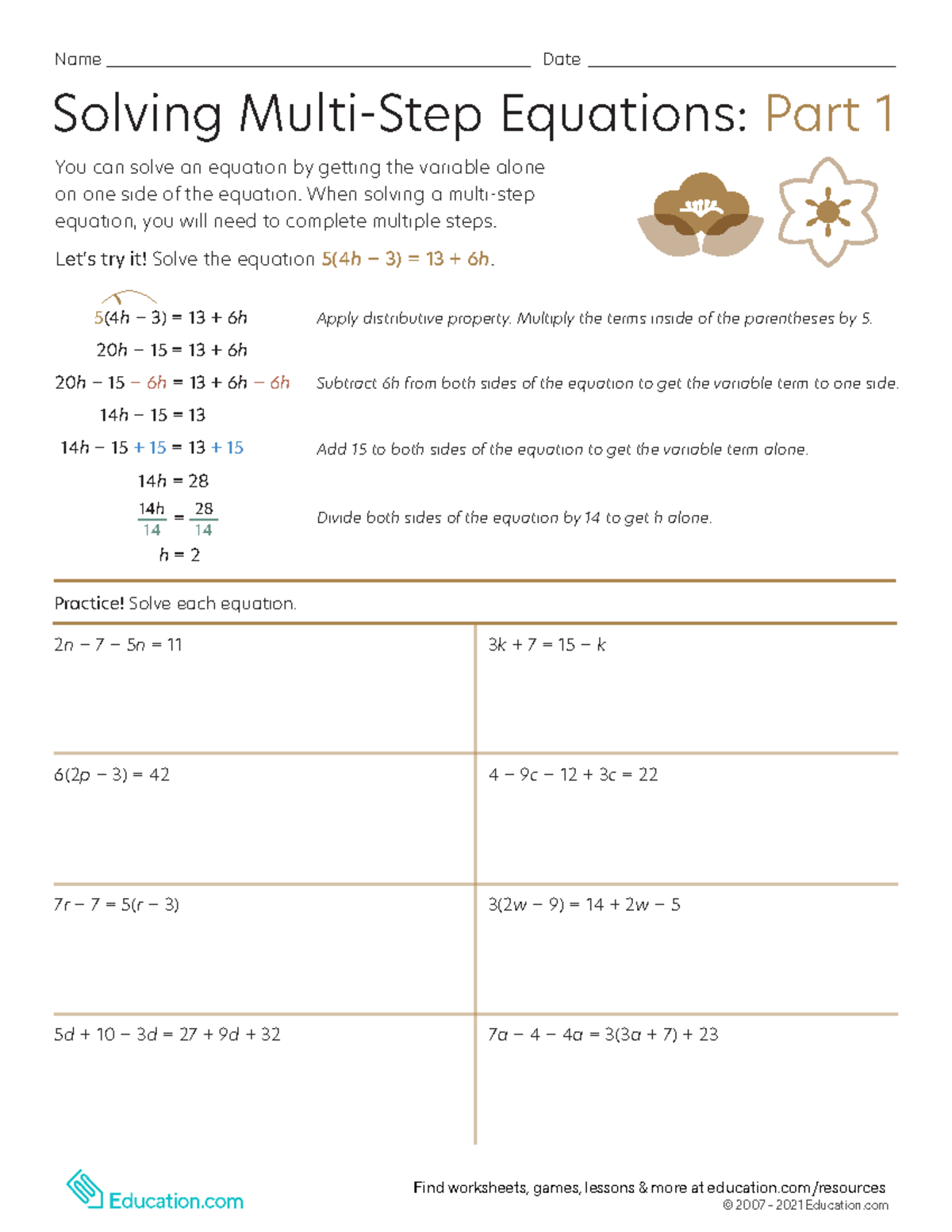 Solving multi step equations part 1 - Solving Multi-Step Equations ...