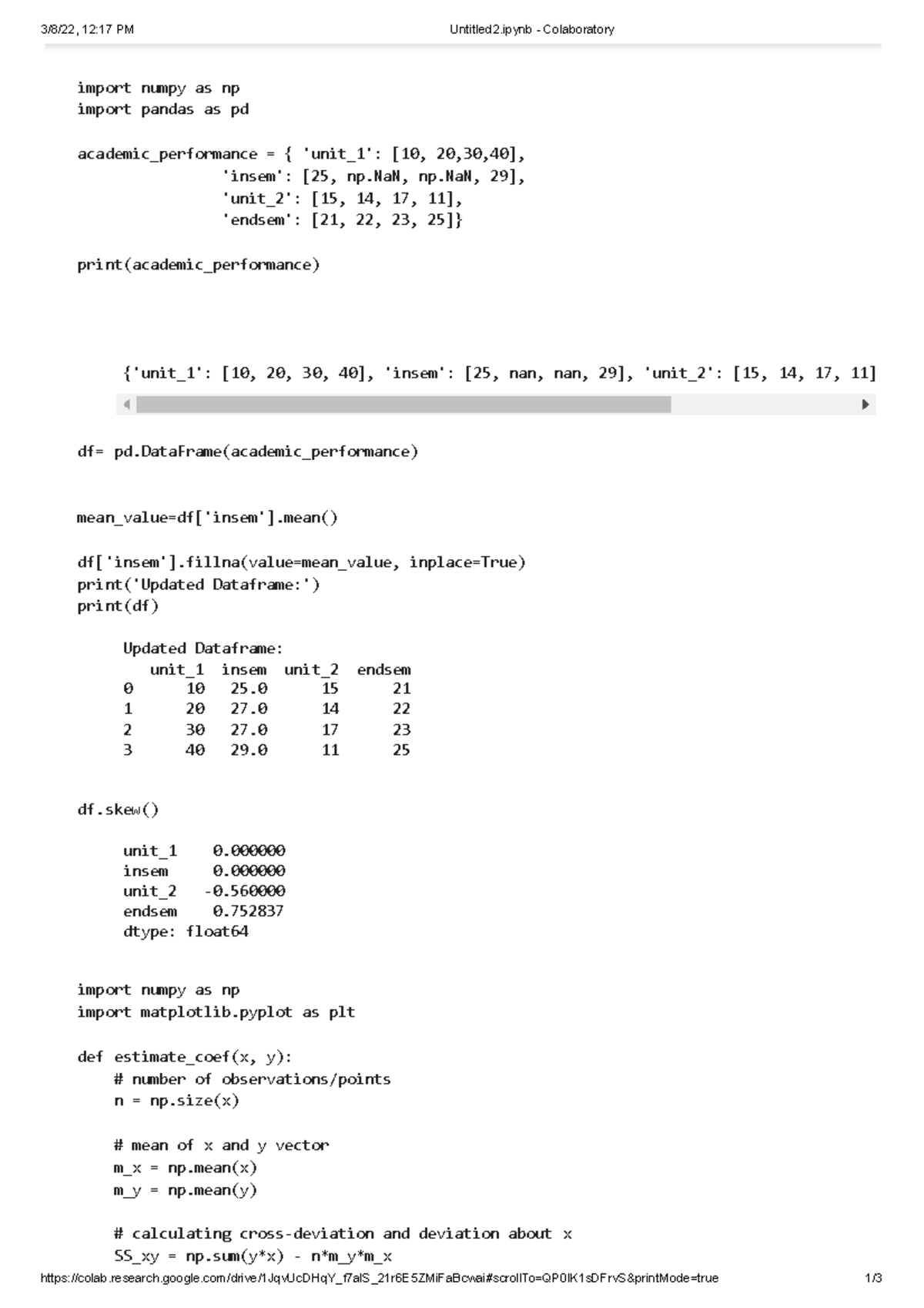 DSDB Assignment 2 - 3/8/22, 12:17 PM Untitled2 - Colaboratory - Studocu