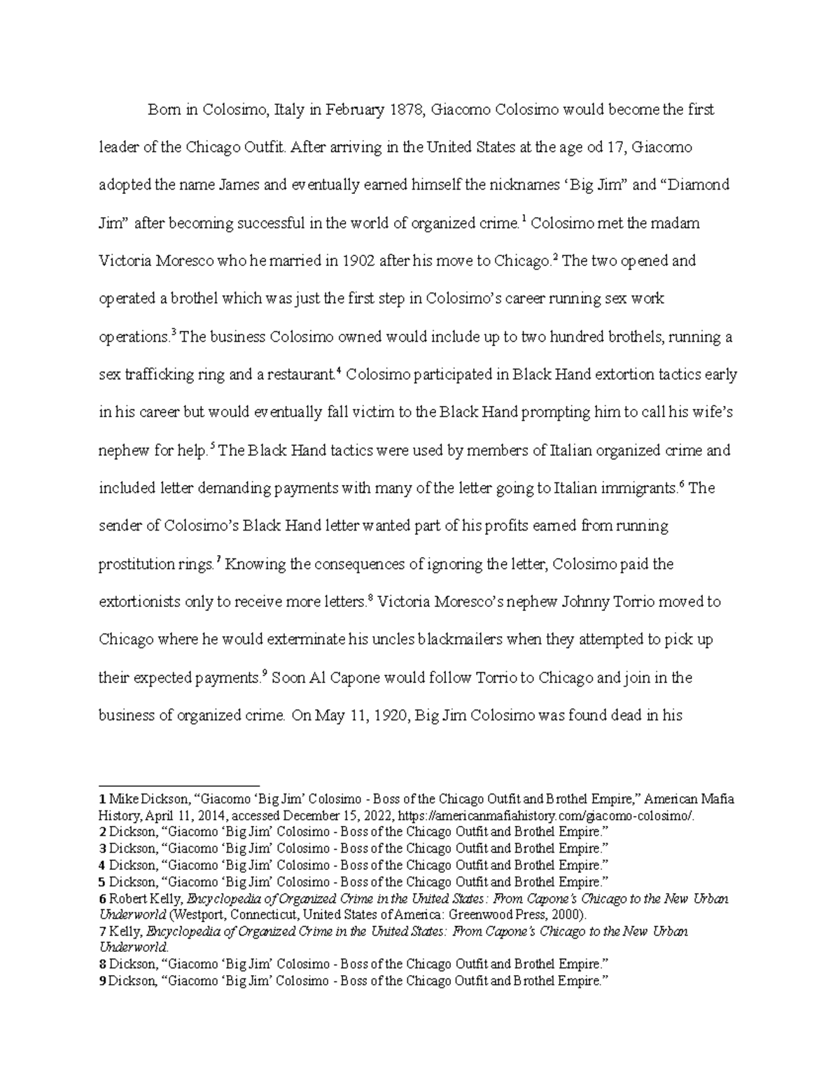 1920s BJC - Big Jim Colosimo - Born in Colosimo, Italy in February 1878 ...