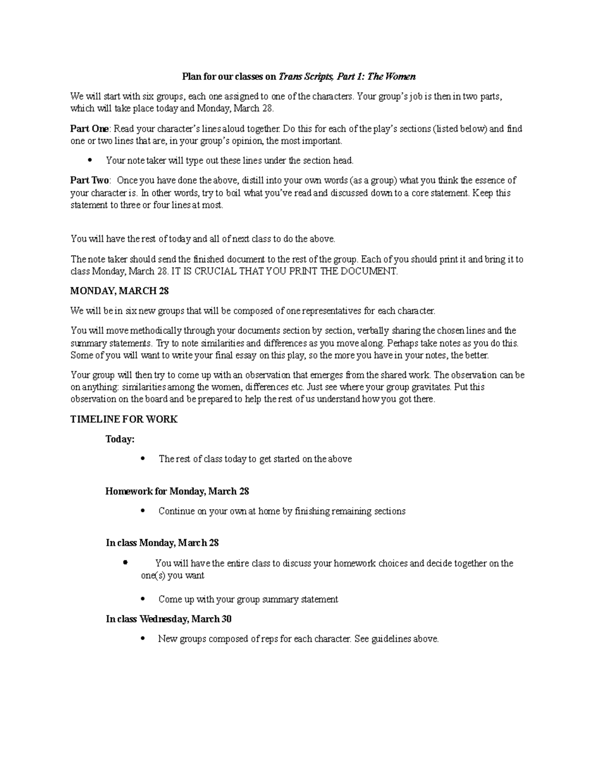 Famdramplanlucaswin 22 - Plan for our classes on Trans Scripts, Part 1 ...