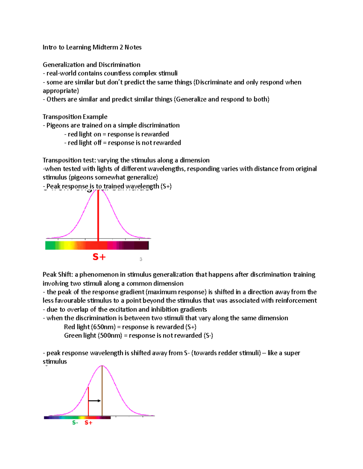 Intro to Learning Midterm 2 Notes - Intro to Learning Midterm 2 Notes ...