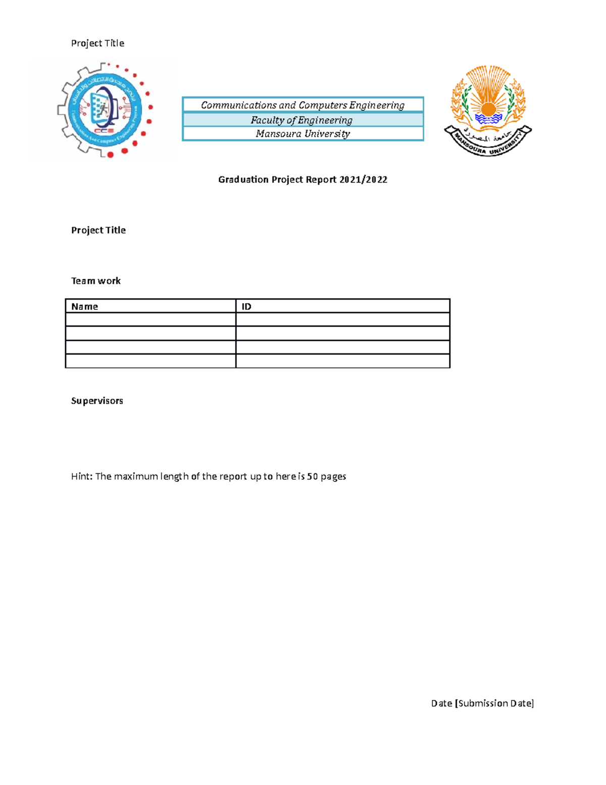 Project Report - Communication - Graduation Project Report 2021 ...