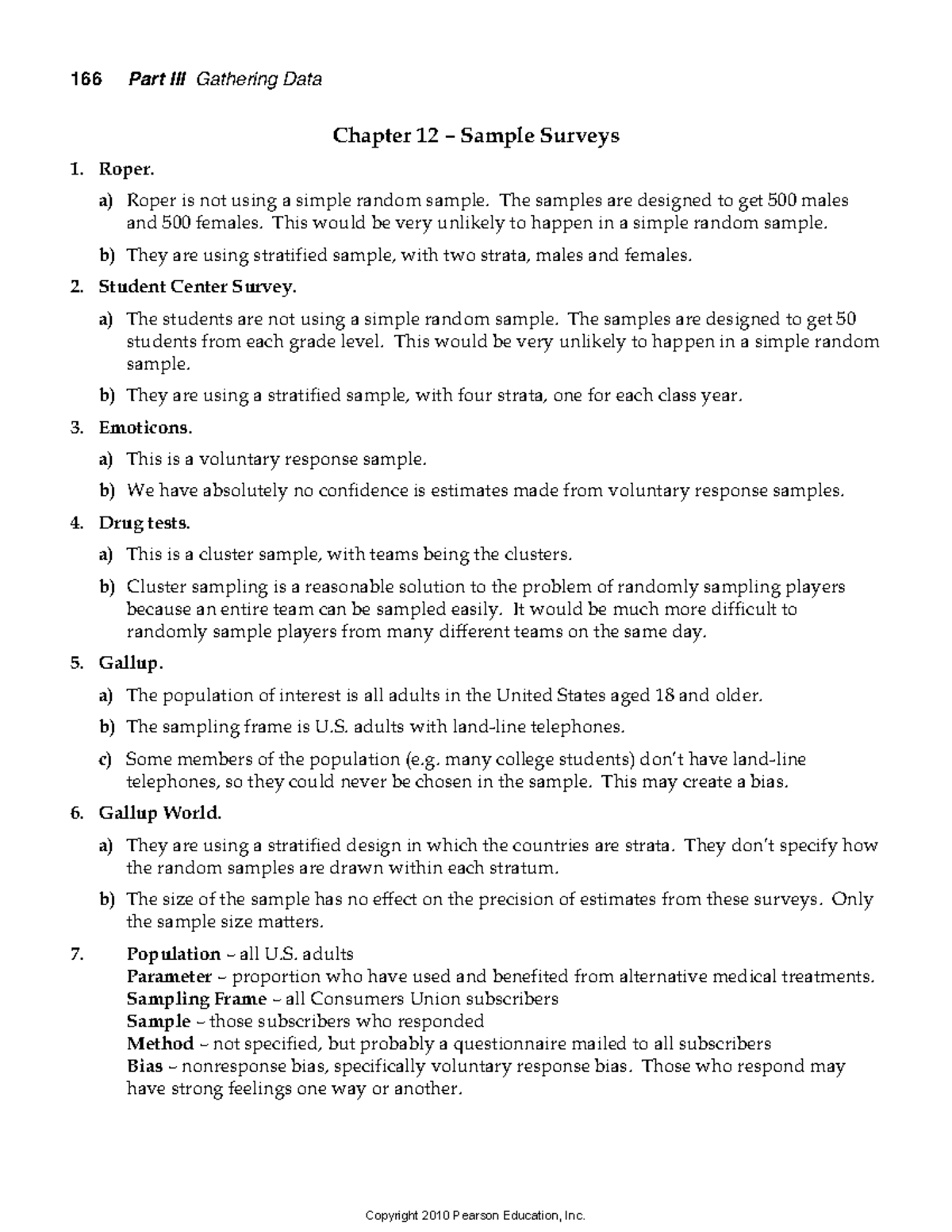 12 - answers to book hwk problems - 166 Part III Gathering Data Chapter ...