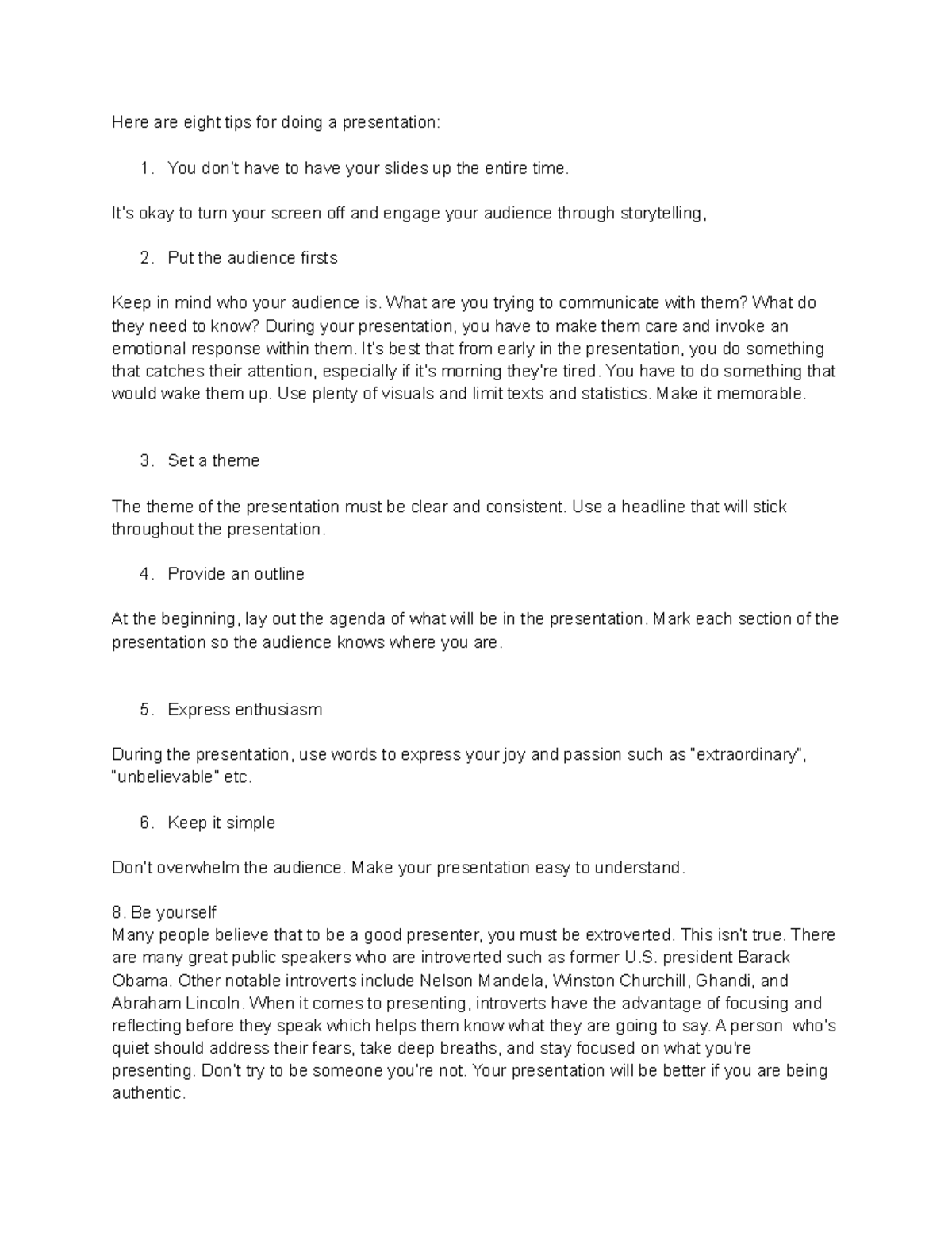 Effective Presenting - Lean how to properly format a presentaion ...