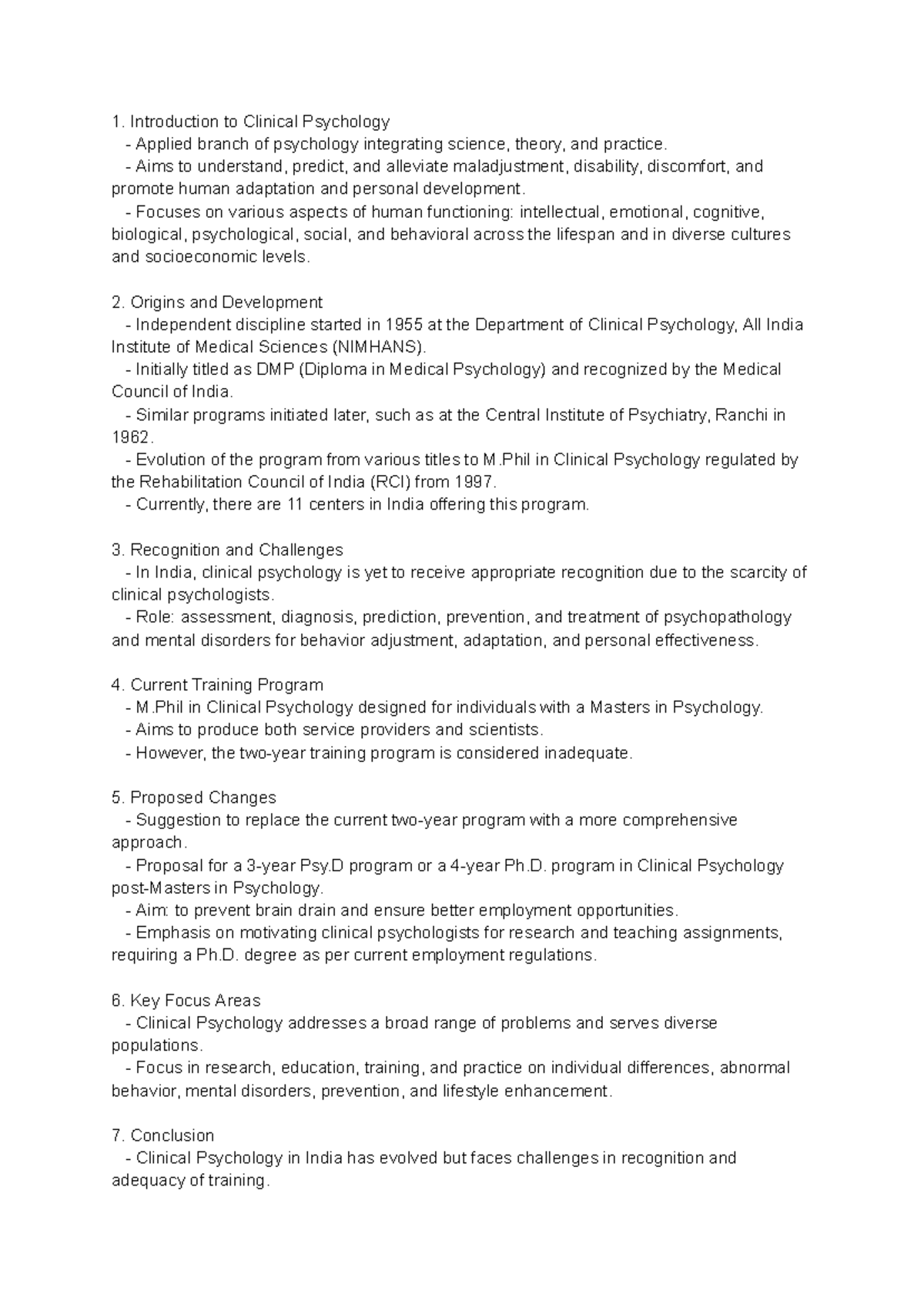 Clinical extra - it will help - Introduction to Clinical Psychology ...