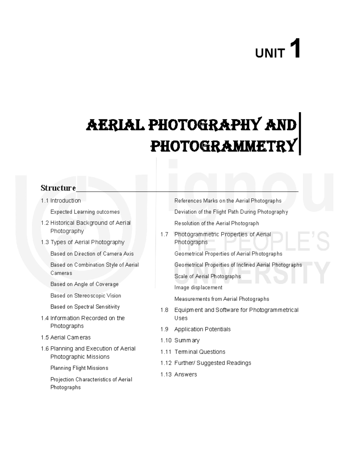 Unit-1 - UNIT 1 AERIAL PHOTOGRAPHY AND PHOTOGRAMMETRY - Studocu