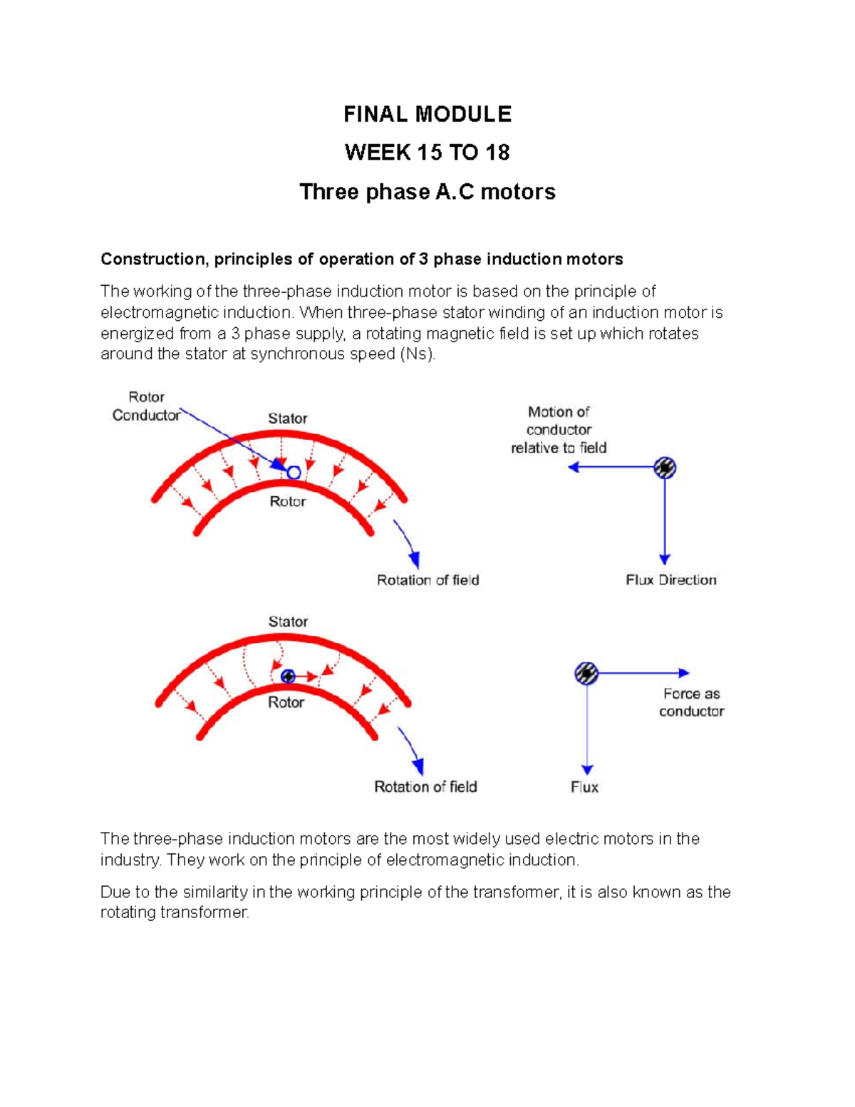 Final-exam-module - Jaiwkwjw - FINAL MODULE WEEK 15 TO 18 Three phase A ...