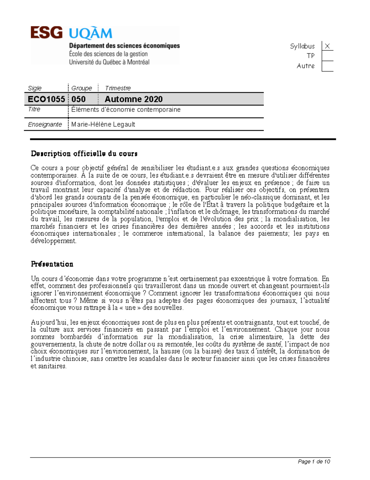 programme ouvert uqam