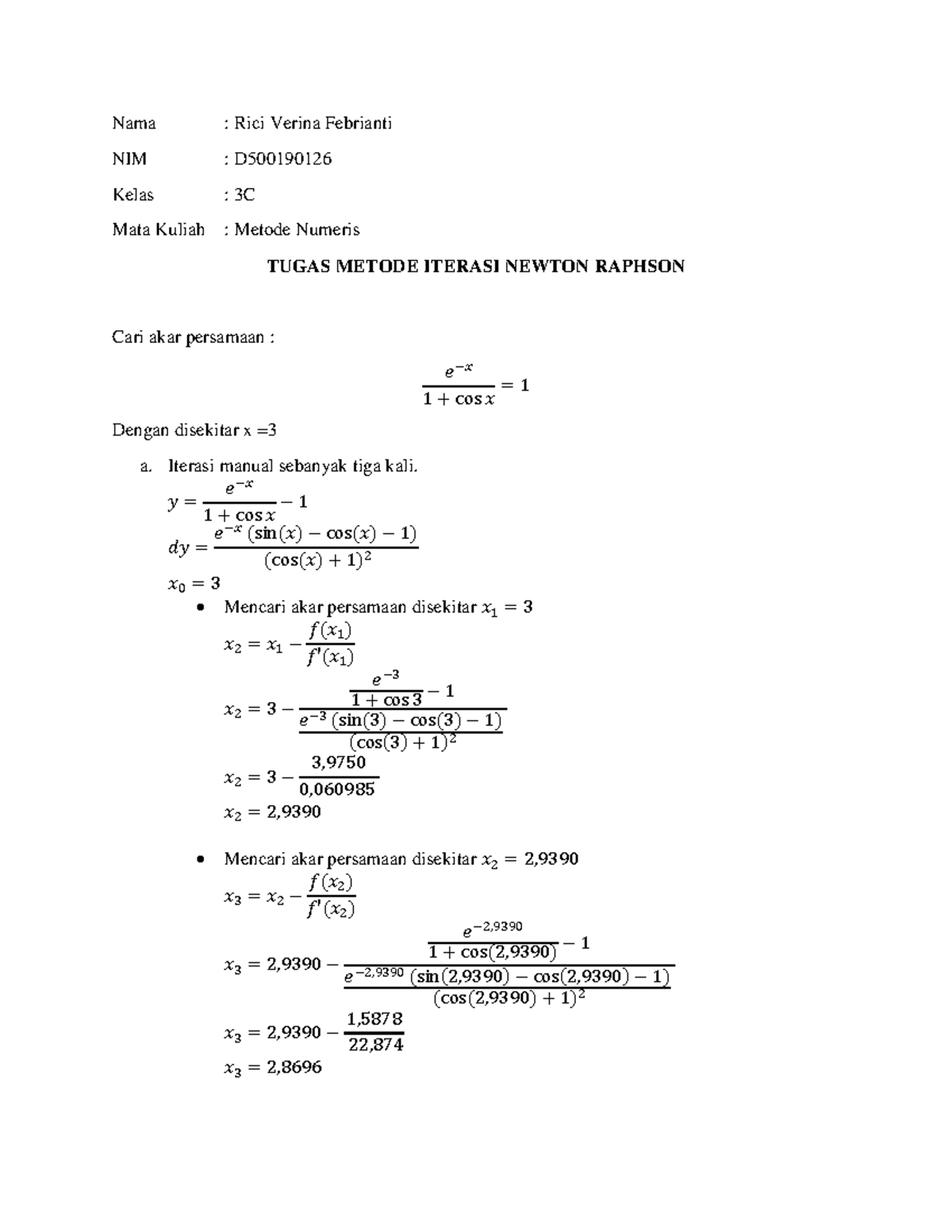 3 - 2021 Tugas Metode Numeris - 6 Iterasi Newton Raphson dengan GNU ...