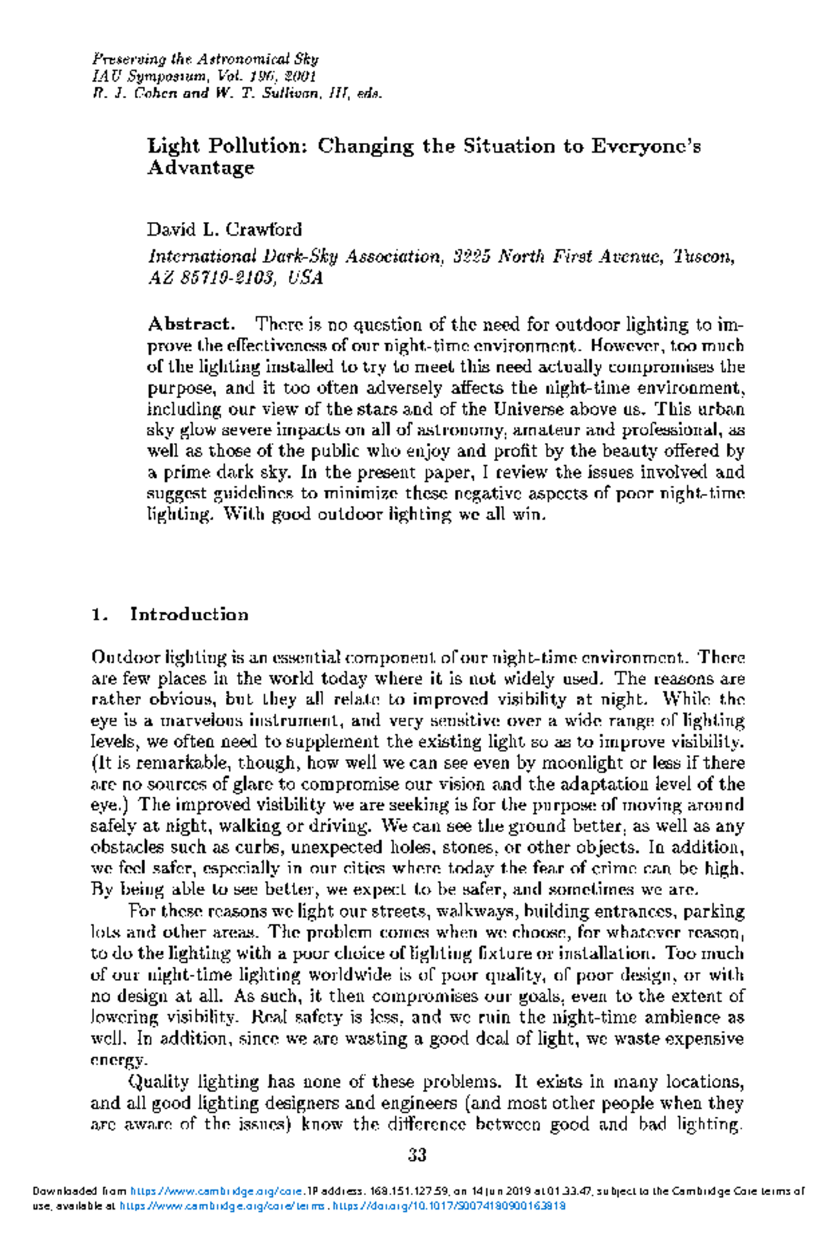 Controlling Light Pollution in Chile A S - Preserving the Astronomical ...