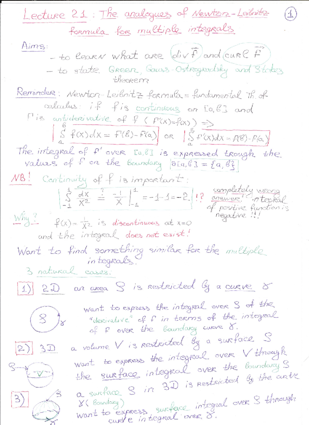 MAT1005 2011-2012 Lecture 22 - Integration by parts in multiple ...