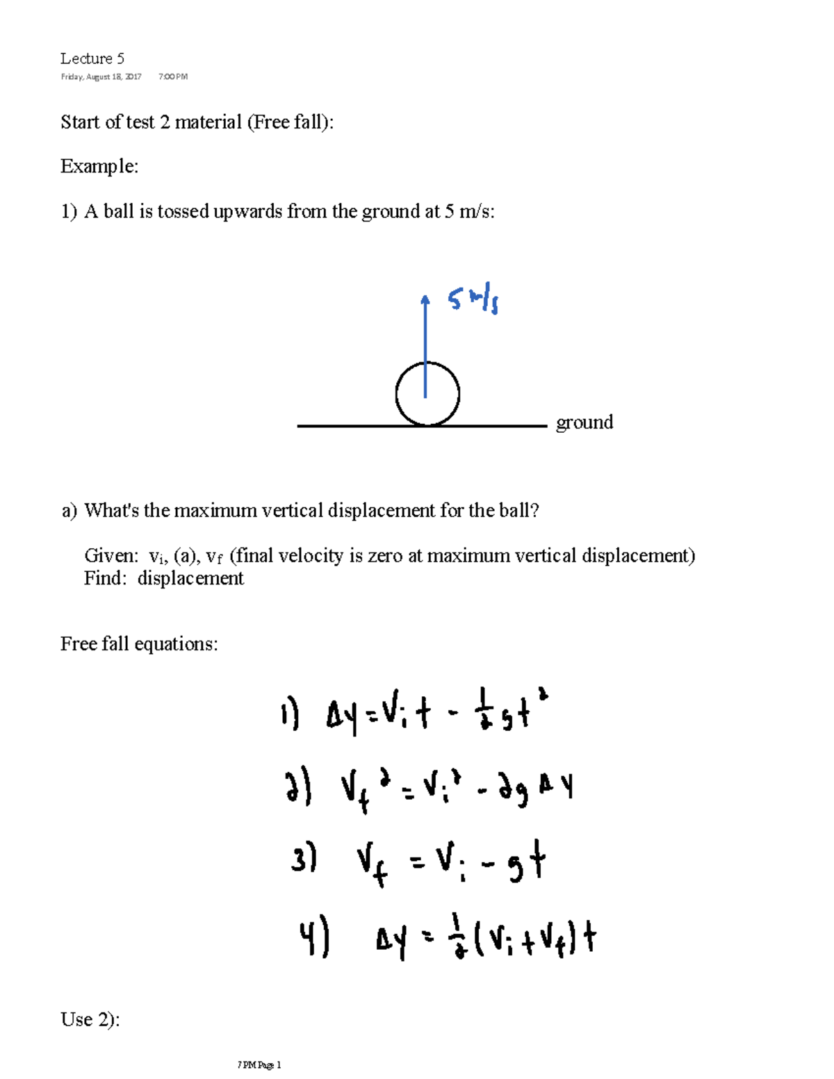 Lect5 7 Notes From Live Lecture Warning Tt Undefined Function 22 Start Of Test 2 Material