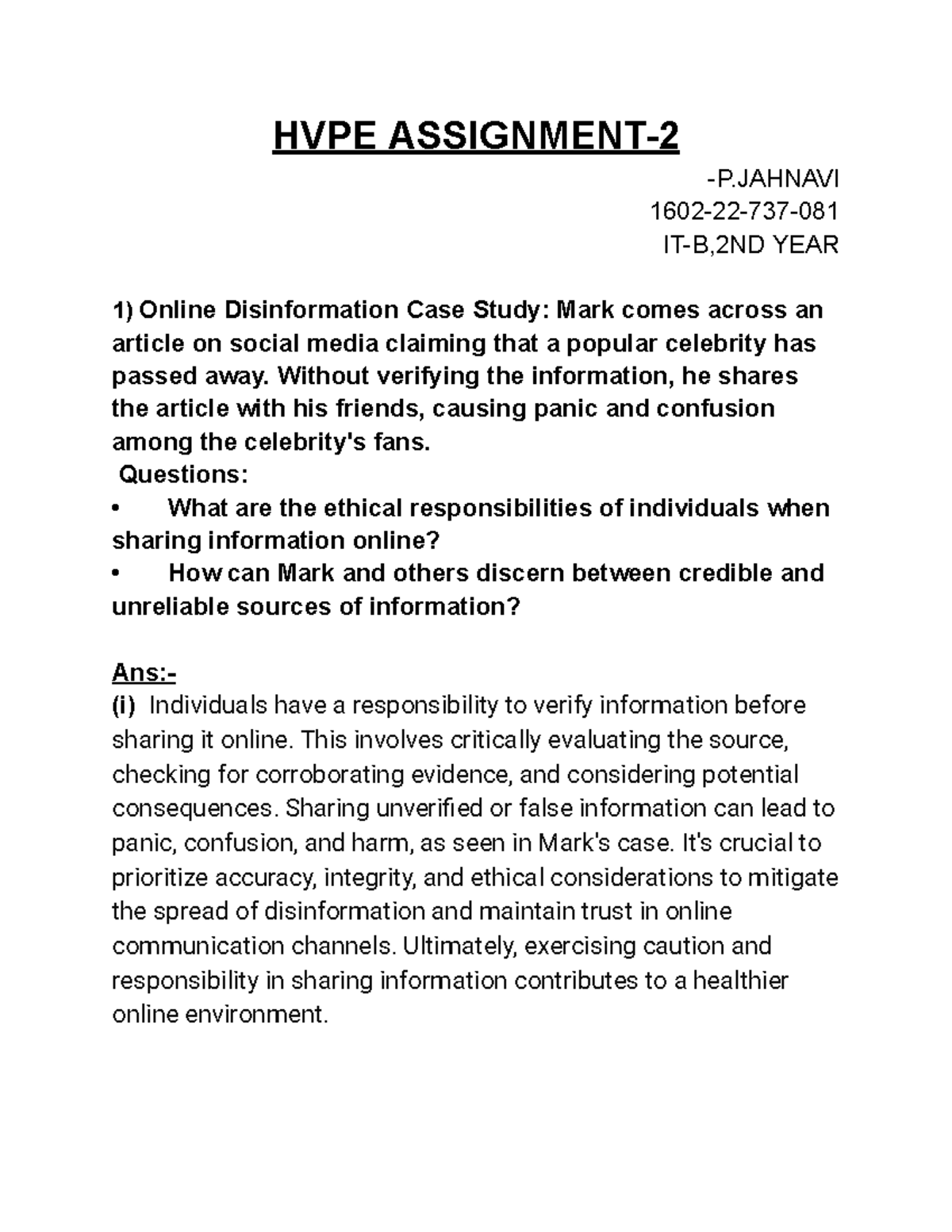 1602-22-737-081 HVPE assignment-2 - HVPE ASSIGNMENT-P 1602-22-737- IT-B,2ND YEAR Online - Studocu