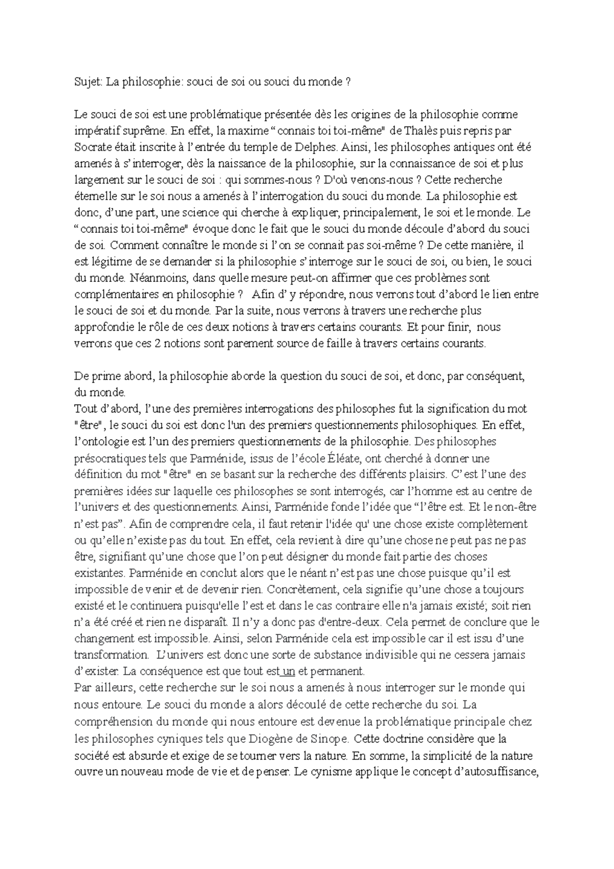 French philosophy summary - PHISO6353 - Concordia - Studocu