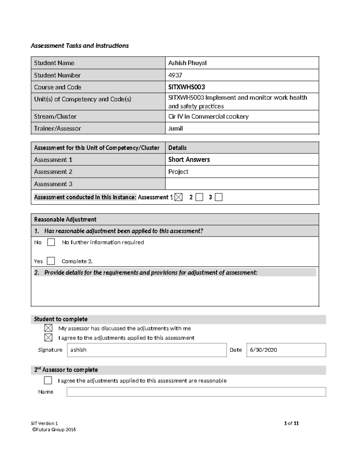 Draft - Dwcw - Assessment Tasks and Instructions Student Name Ashish ...