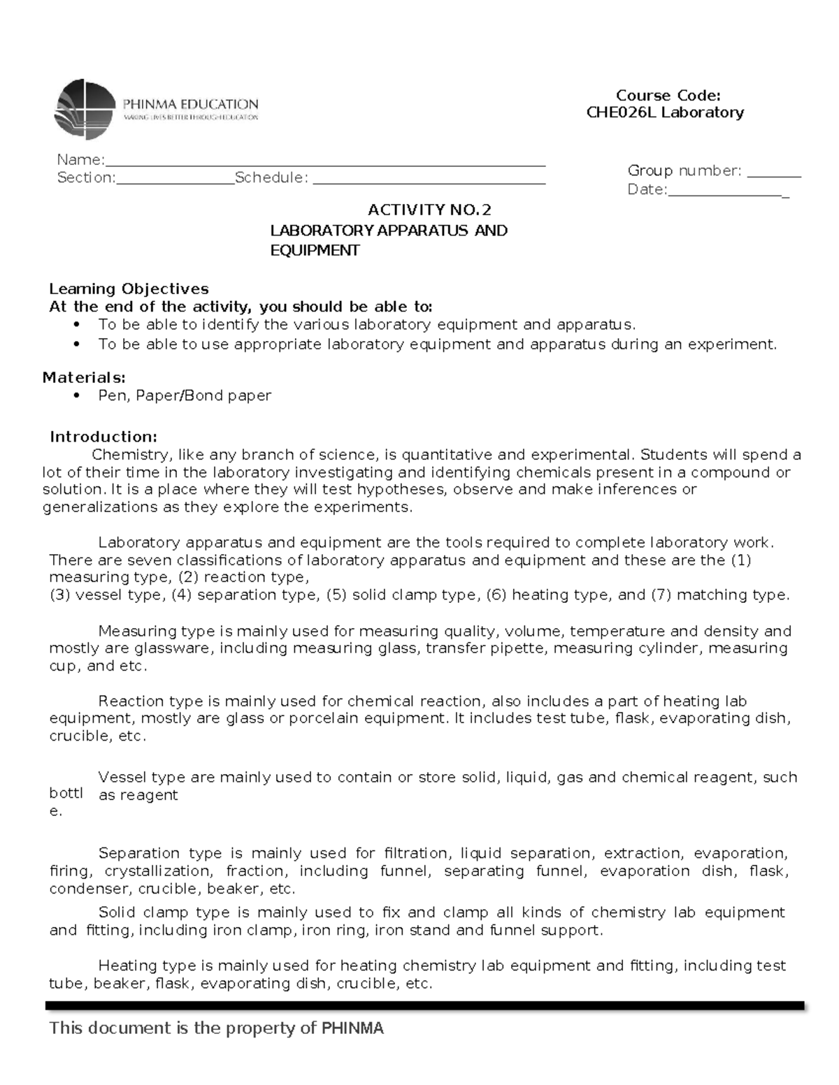 CHE 026 L LAS 2- Laboratory Apparatus and Equipment - CHE026L ...