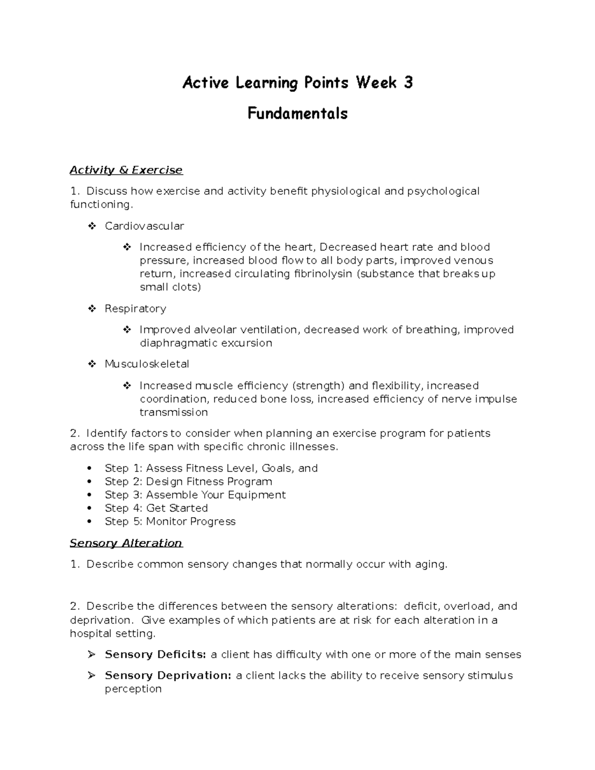 Week 3 - Week 3 - Active Learning Points Week 3 Fundamentals Activity ...