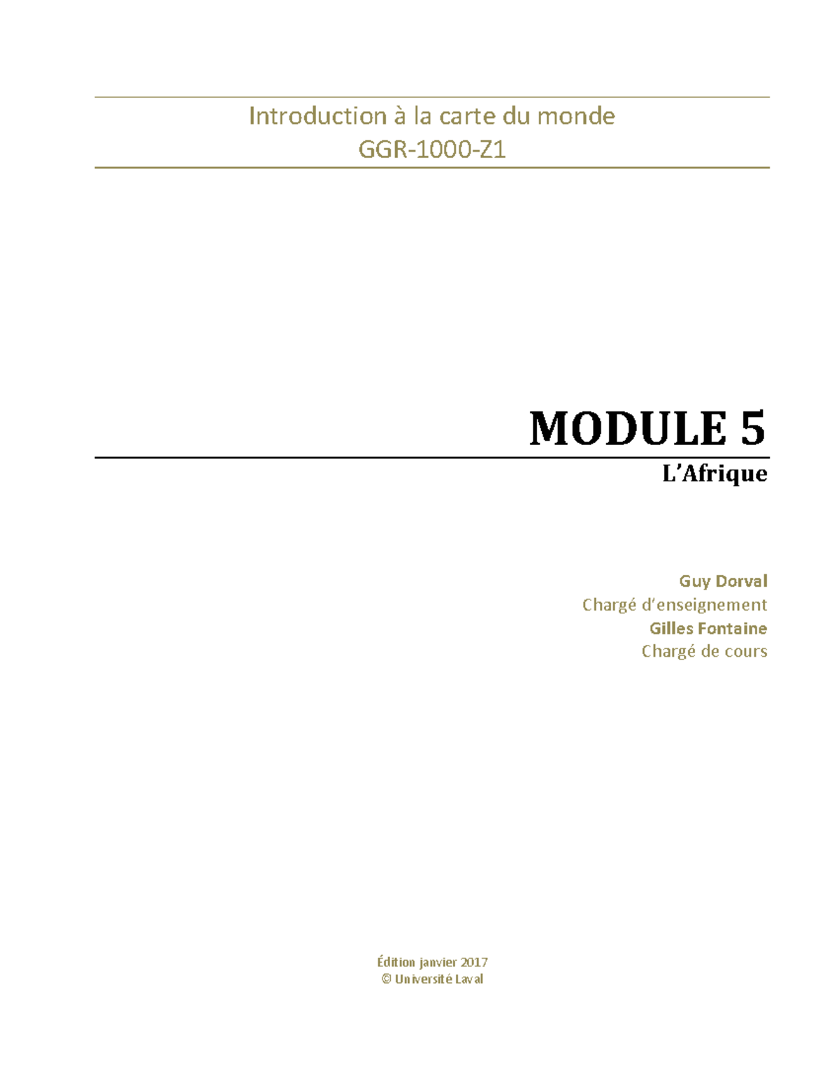 Module 5 afrique - Warning: TT: undefined function: 32 Warning: TT: undefined function: 32 - Studocu