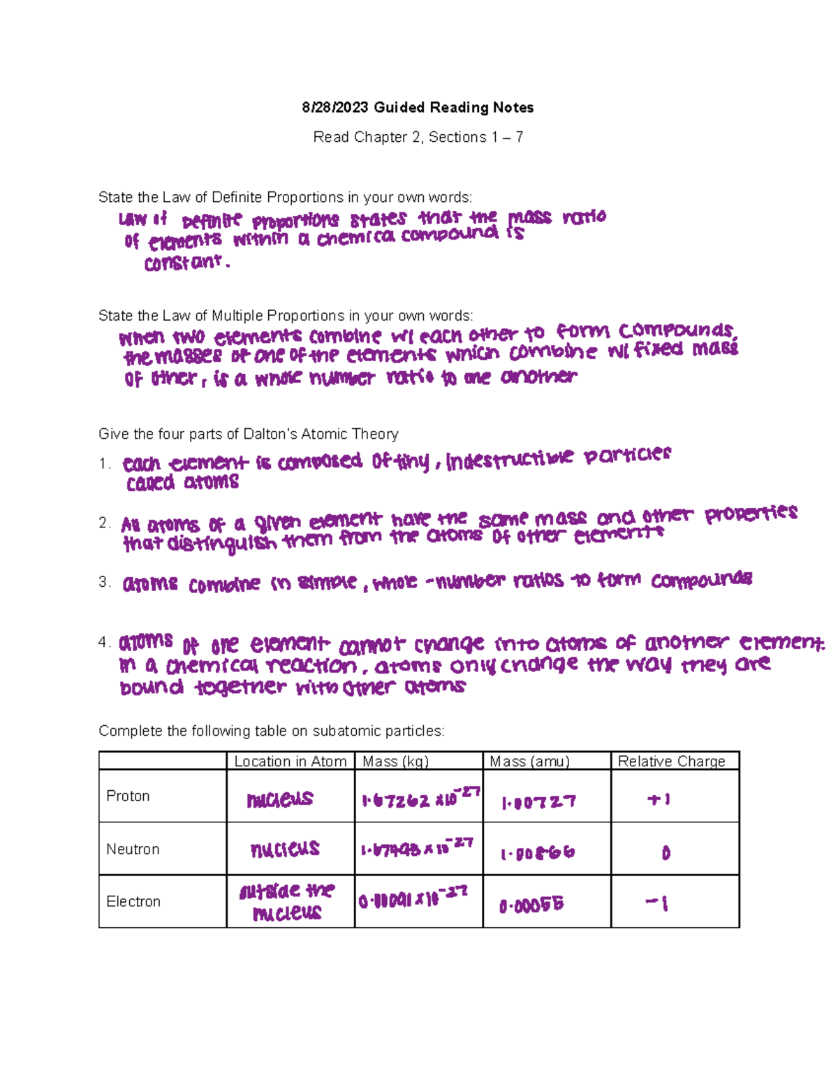 Guided Reading Notes 8:28 - 8 /2 8 /2023 Guided Reading Notes Read ...