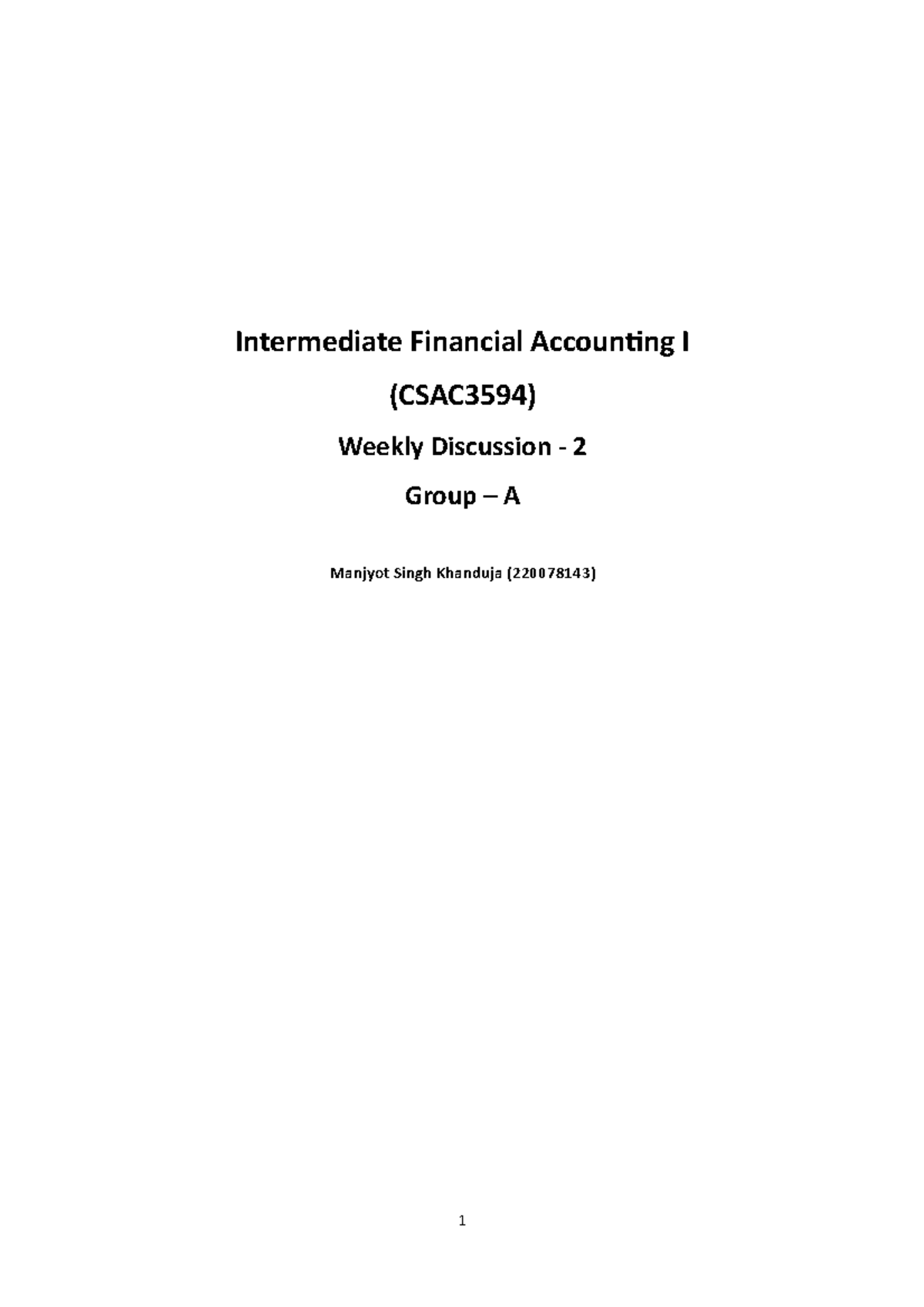 Week 2 Participation H.W - Intermediate Financial Accounting I ...