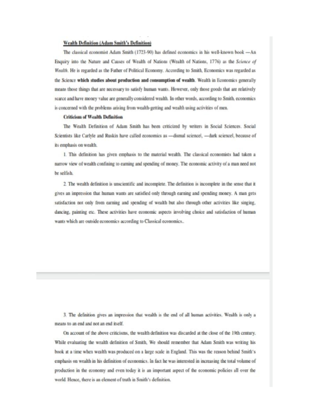 Adam Smith definition - Economics - Studocu