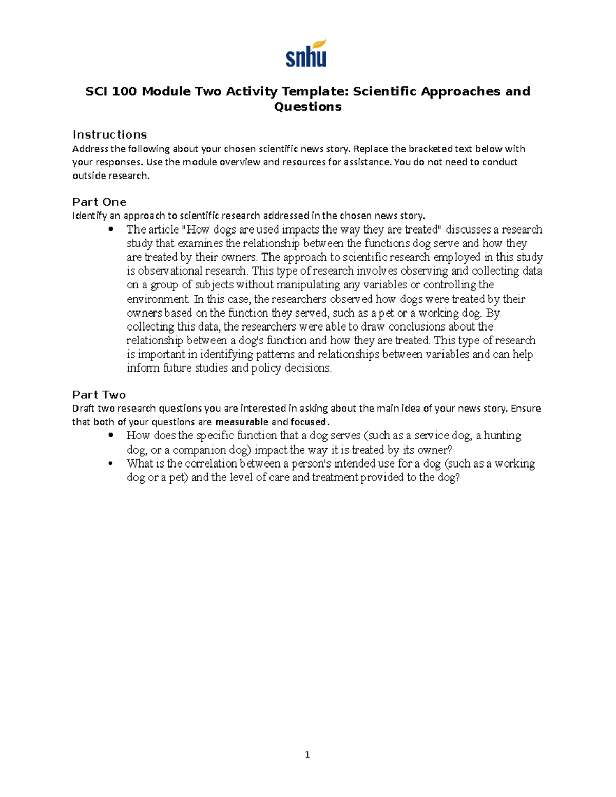 SCI 100 Module Two Activity Template - SC250 - Purdue Global - Studocu