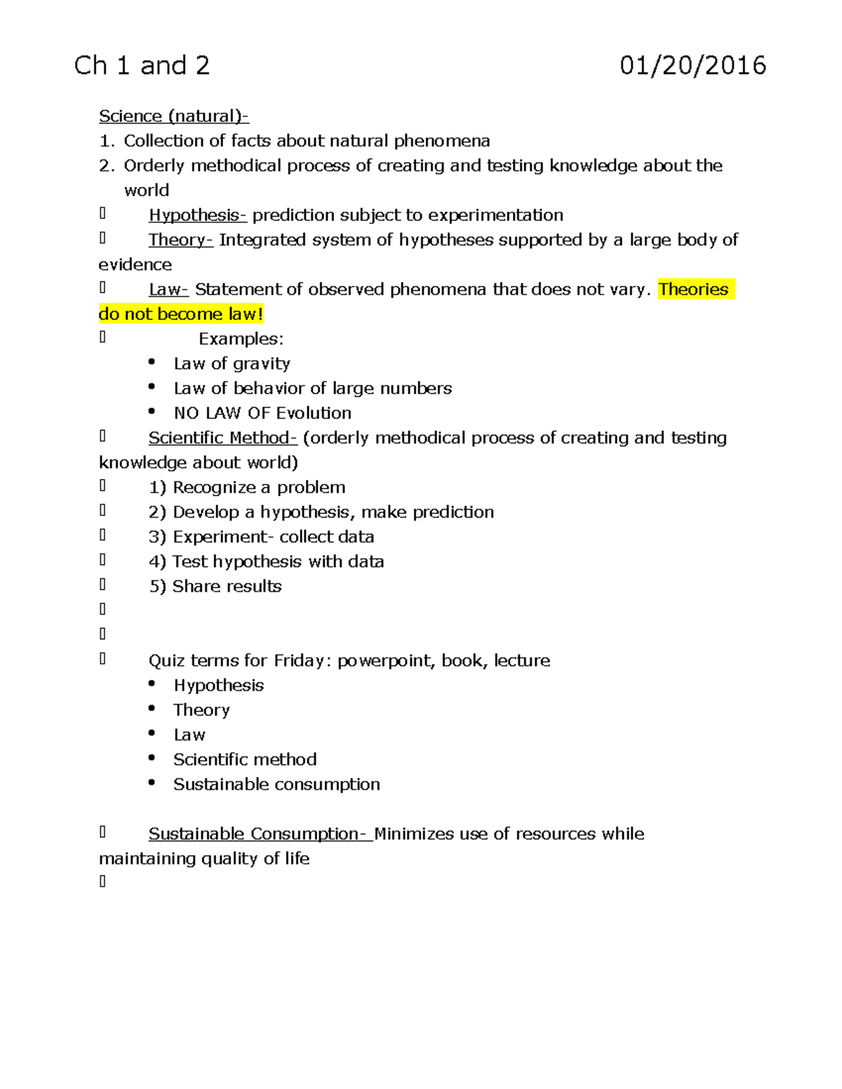 Chapter 1, 2, 9, 4, 5, 6, 7, 14 - Ch 1 and 2 01/20/ Science (natural ...