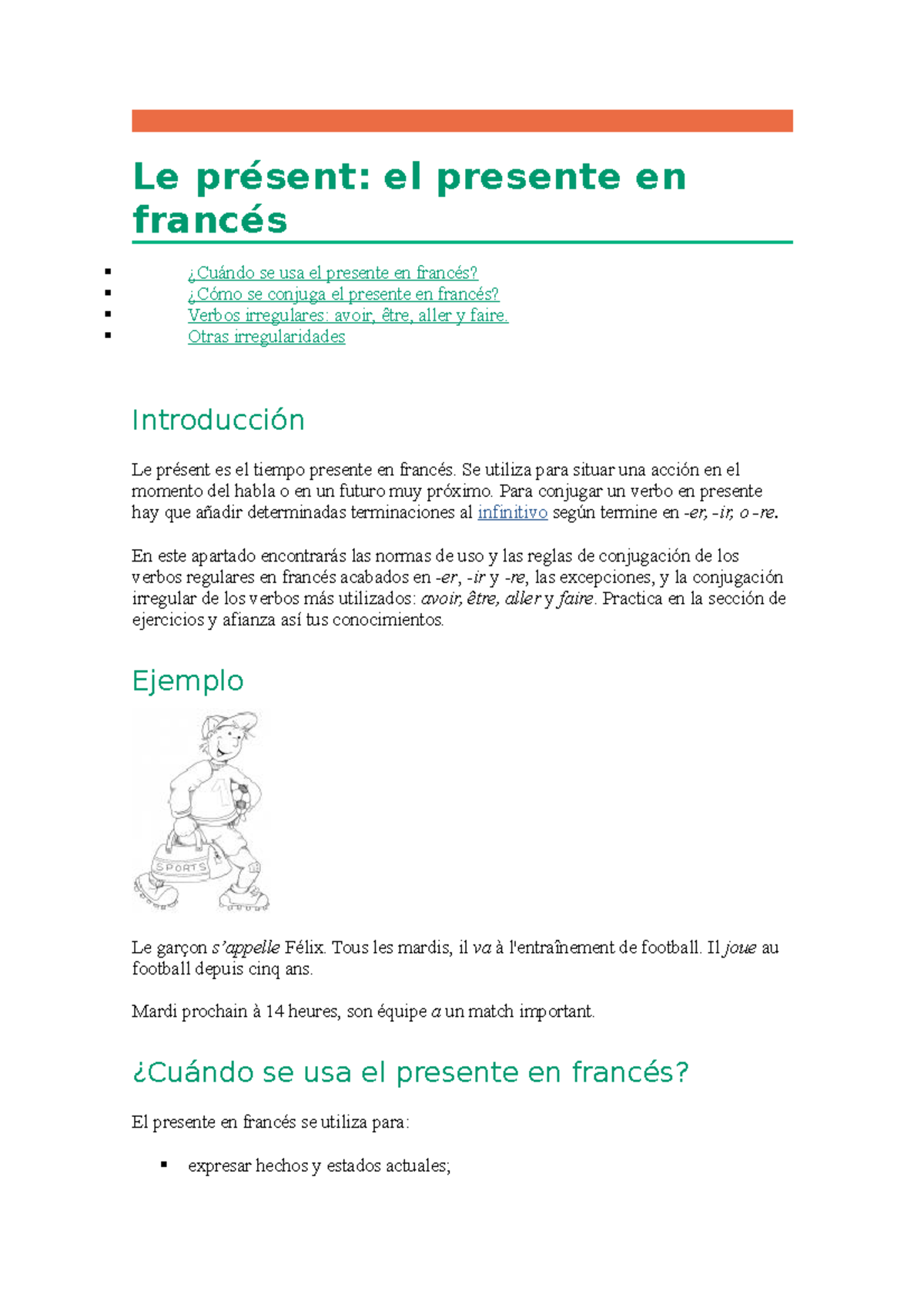 Le présent - fgbreqf - Le présent: el presente en francés ¿Cuándo se ...