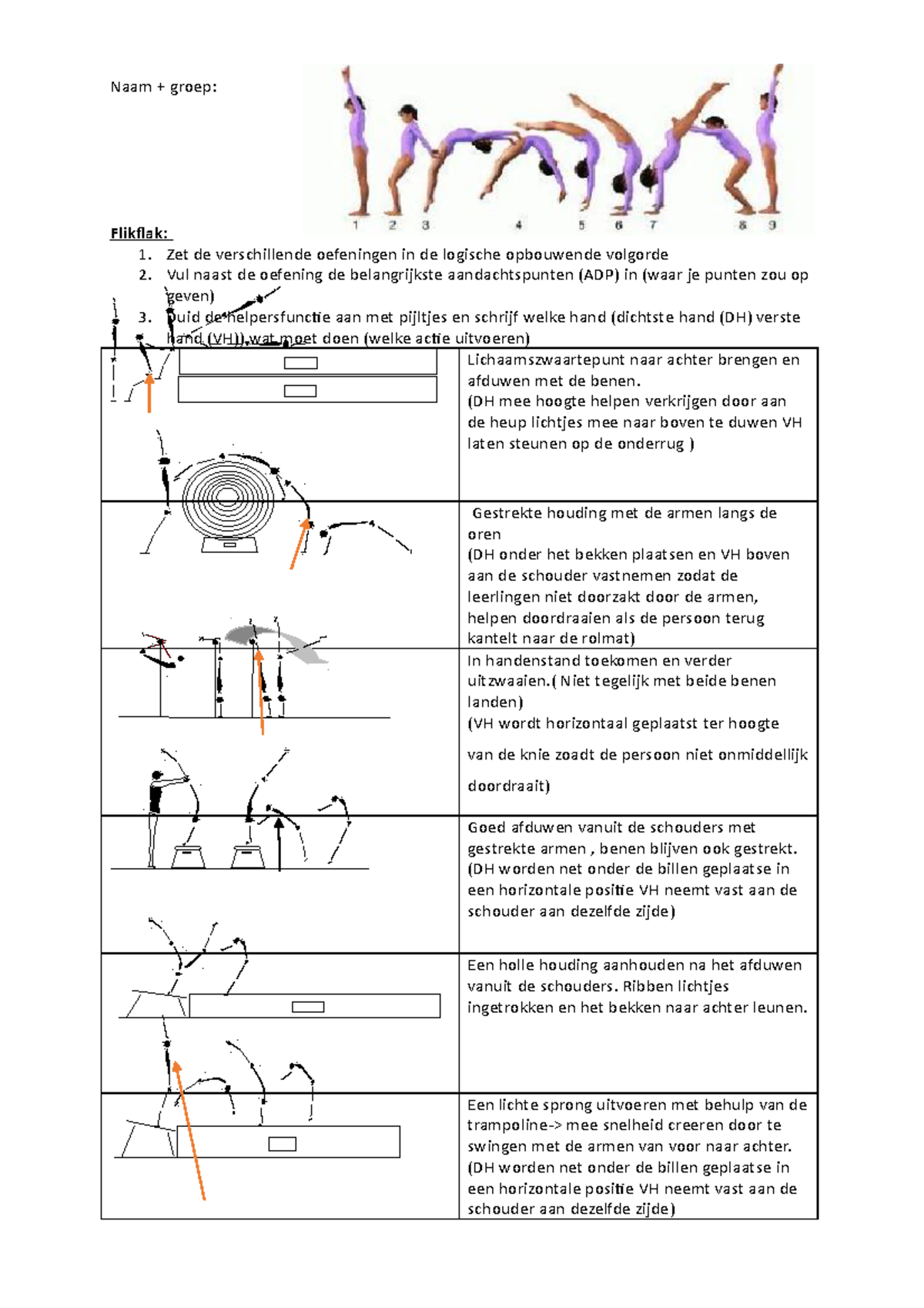 Flikflak denkopdracht methodiek - Naam + groep: Flikflak: 1. Zet de ...