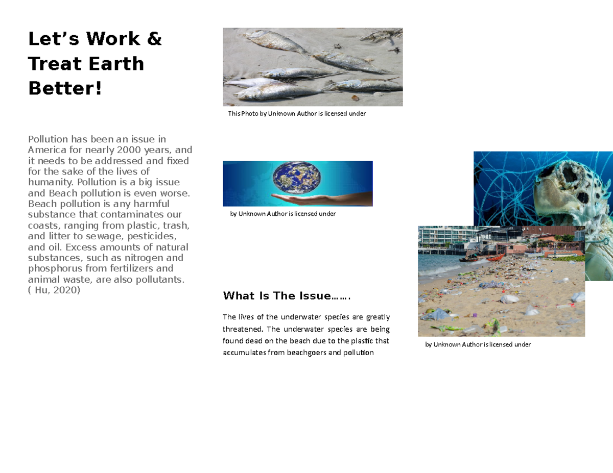Restoration Pamphlet - Let’s Work & Treat Earth Better! Pollution has ...