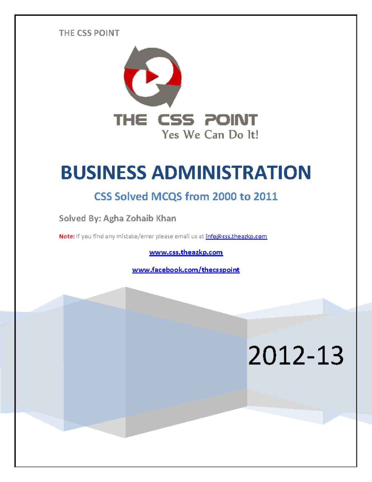 Pdfcoffee - Mcqs - THE CSS POINT 2012- BUSINESS ADMINISTRATION CSS ...