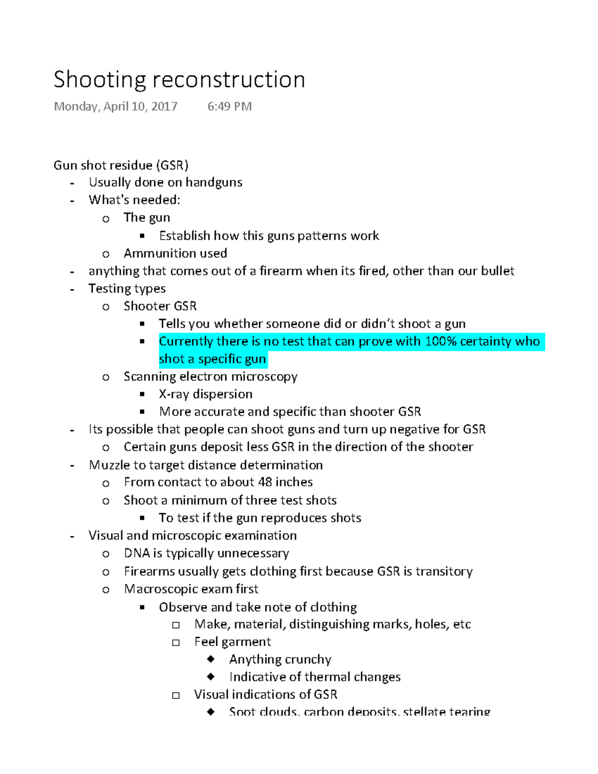 Shooting reconstruction - Warning: TT: undefined function: 32 Gun shot ...