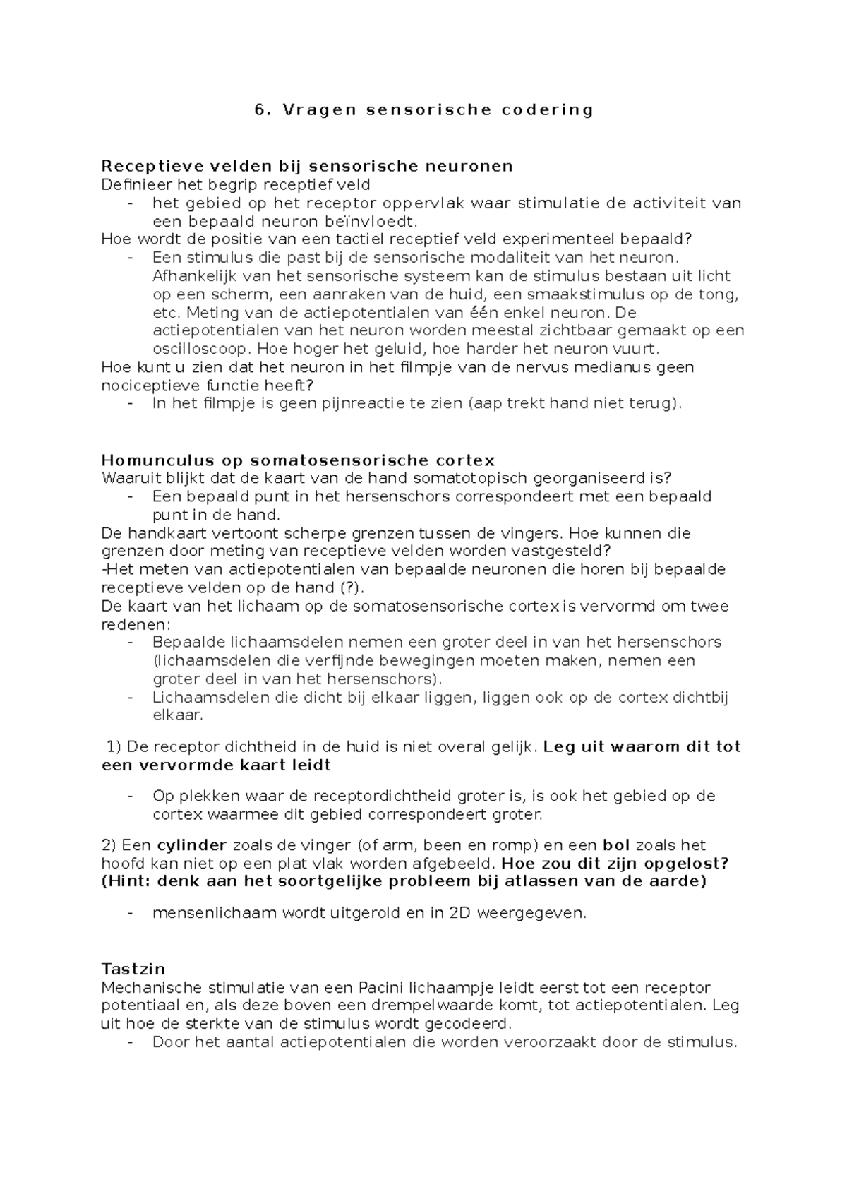 COO 3 - Computerpracticum sensorische codering - V r a g e n s e n s o ...