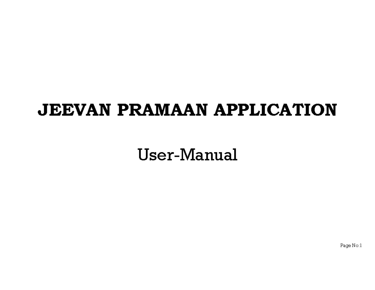 Jeevan Pramaaan Client Installation - JEEVAN PRAMAAN APPLICATION User-Manual JEEVAN PRAMAAN ...
