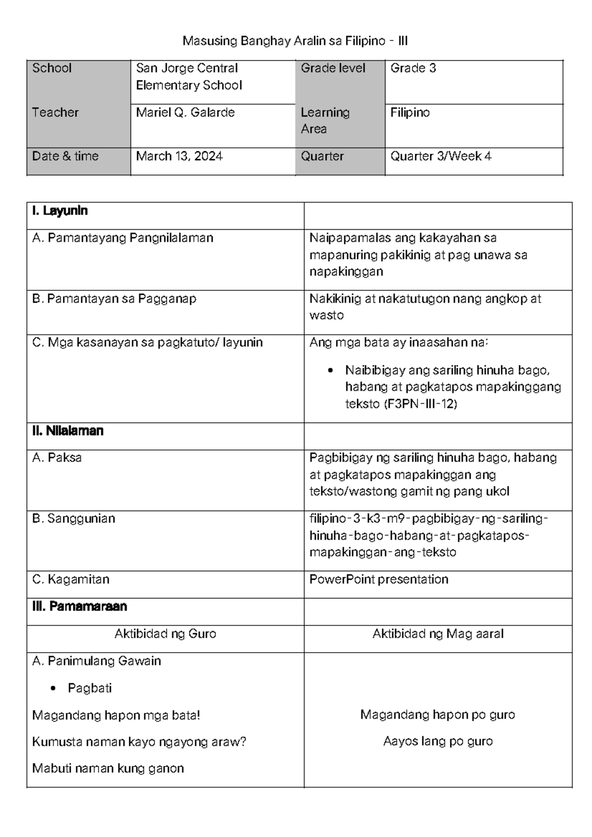 Filipino LP WEEK 4 3 - its all about algebra mathematics grade 6 ...